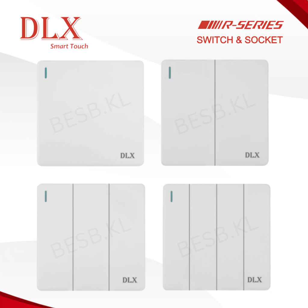 DLX Switches 1/2/3/4 Gang 1/2 Way Switch R8711-1W R8711 R8712-1W R8712 ...