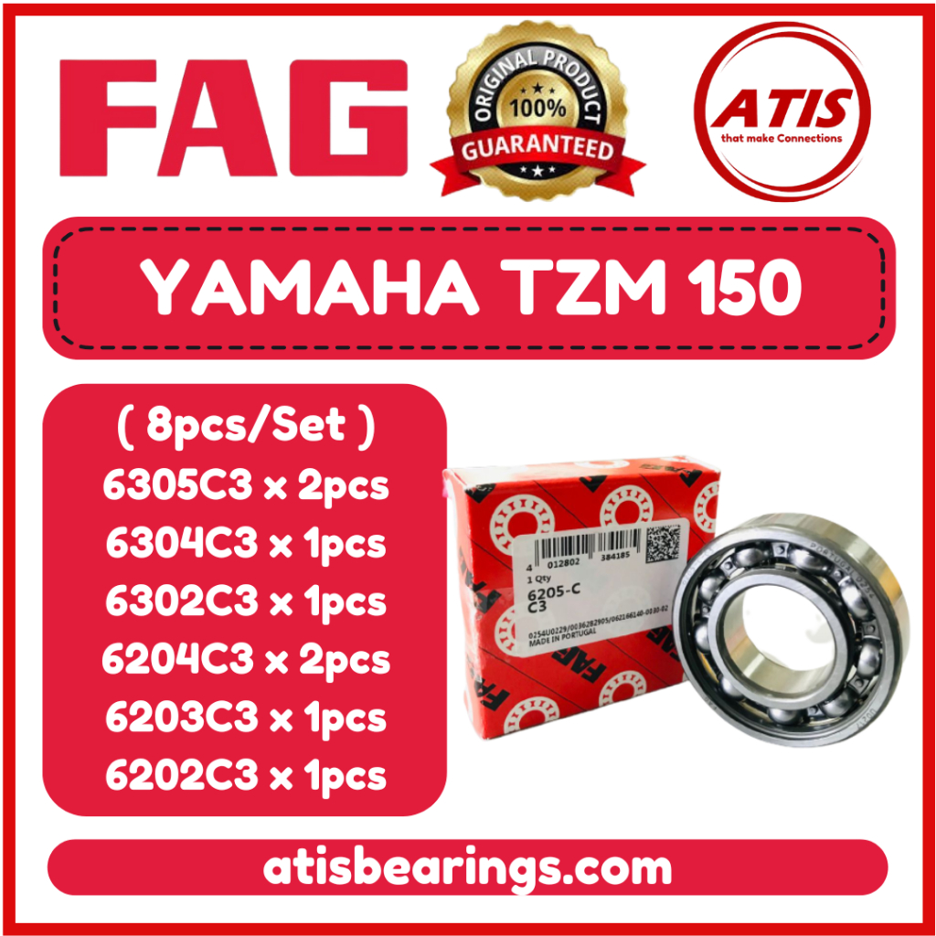 FAG YAMAHA TZM 150 ( 7pcs/Set-C3 ) 100% ORIGINAL Motorcycle Engine ...