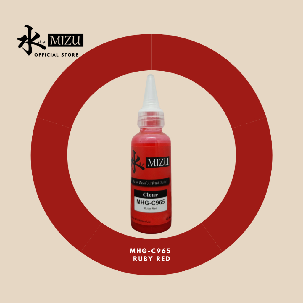 MIZU Clear Color Series - MHG-C965 Ruby Red Water Based Airbrush Paint ...