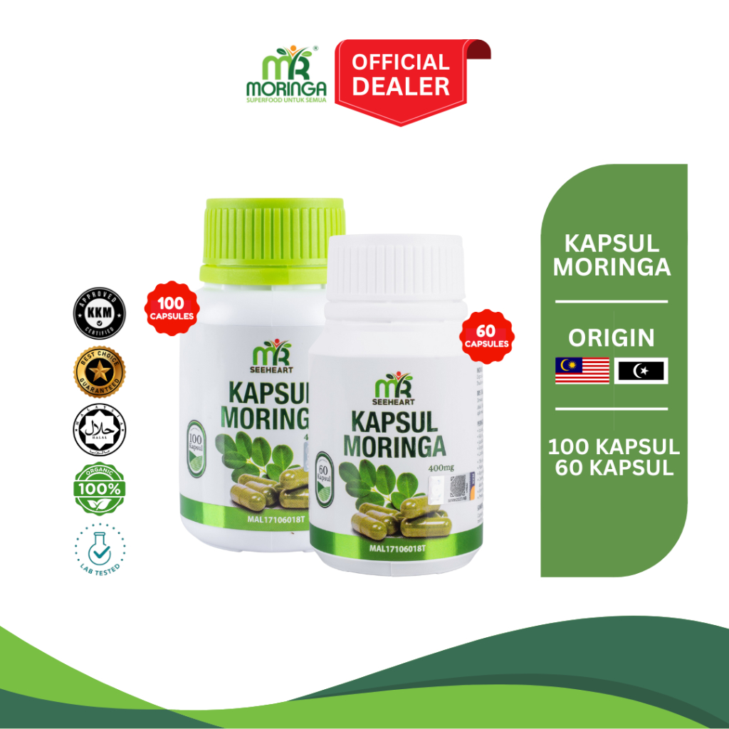 MR MORINGA OLEIFERA CAPSULES I Moringa/Kelor Superfood Supplement (60/ ...