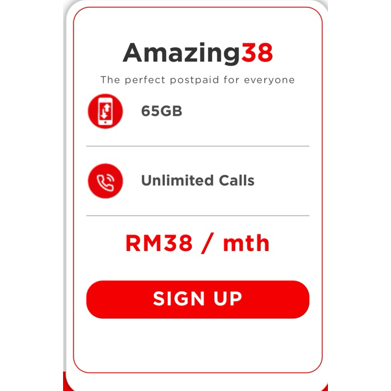 Redone Postpaid RM38/month (amazing38) Fizikal/Esim support | Shopee ...