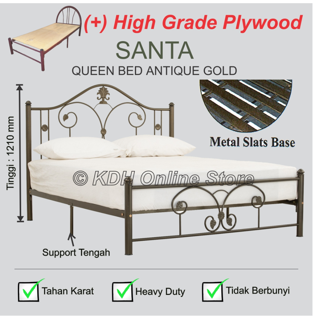 🔥Lompat Pun X Patah🔥Heavy Duty🔥 QueenBed Frame Katil Besi Queen Murah ...