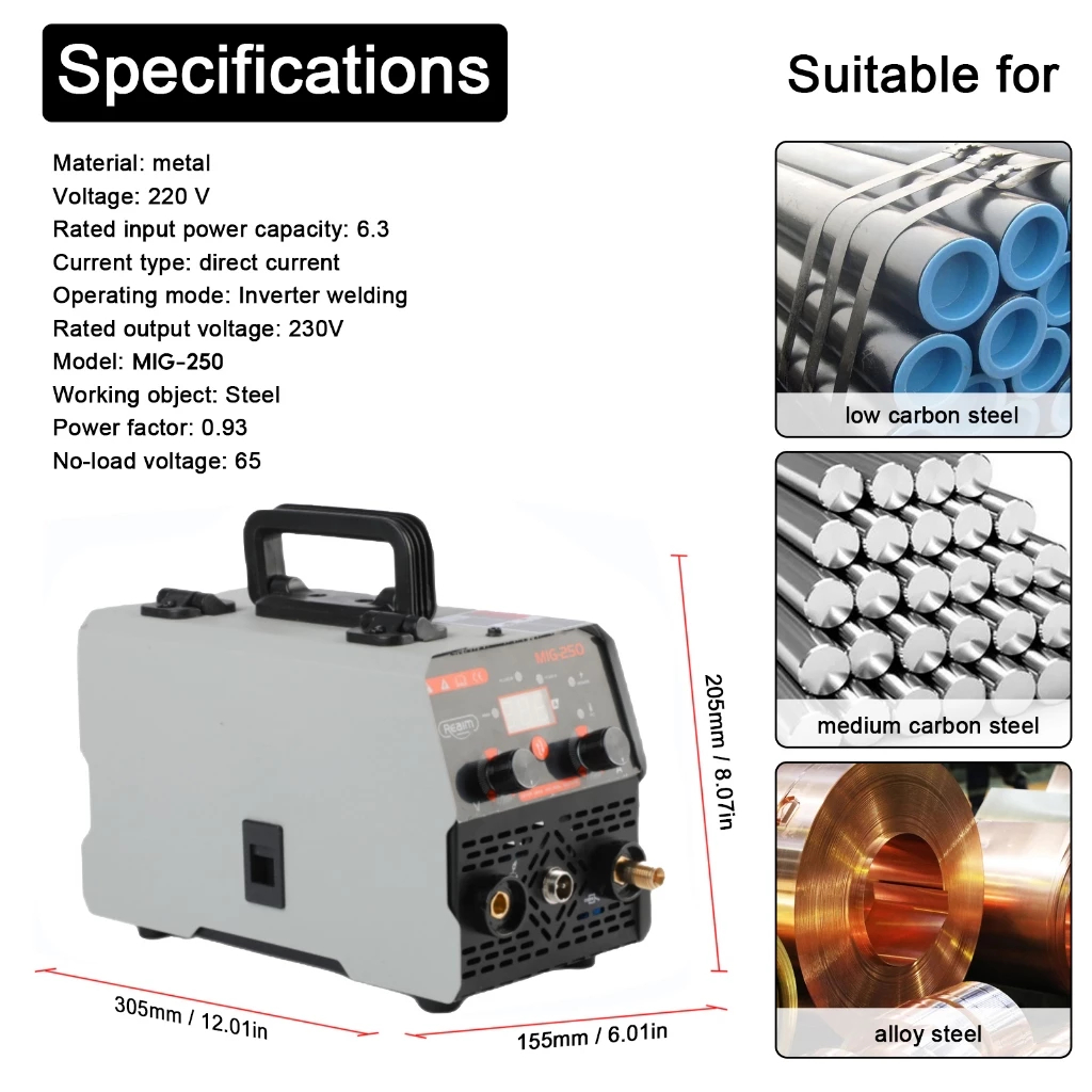 🔥MIG-999/250 MIG Welding Machine Set Gasless MIG/MMA/TIG 3in1 Inverter IGBT Welder Walding mesin ...