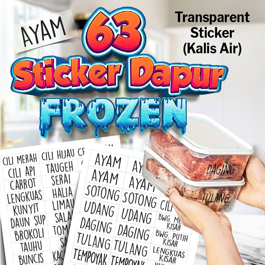 63 Sticker Dapur | Sticker Barang Basah | Stiker Peti Sejuk ...