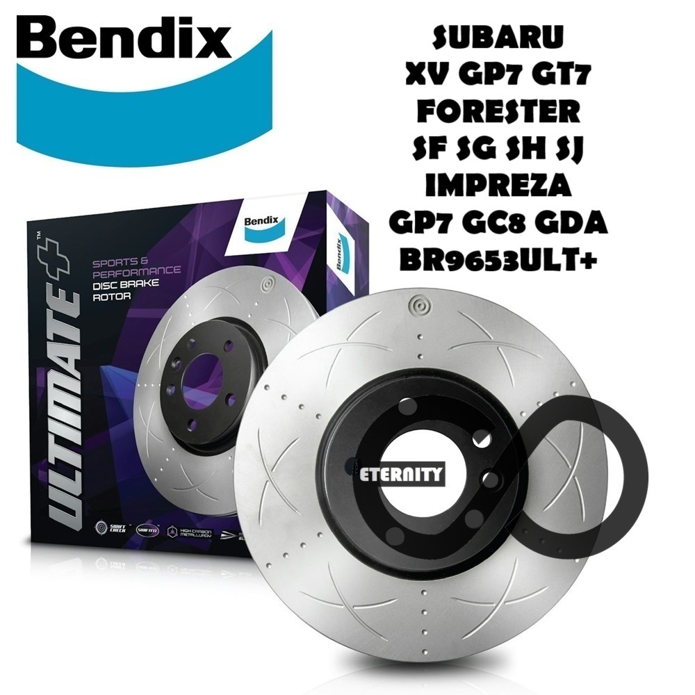 Original Bendix Ultimate+ BR9653ULT+ Front Disc Rotor - Subaru XV GP7 / Forester SF SG SH SJ ...