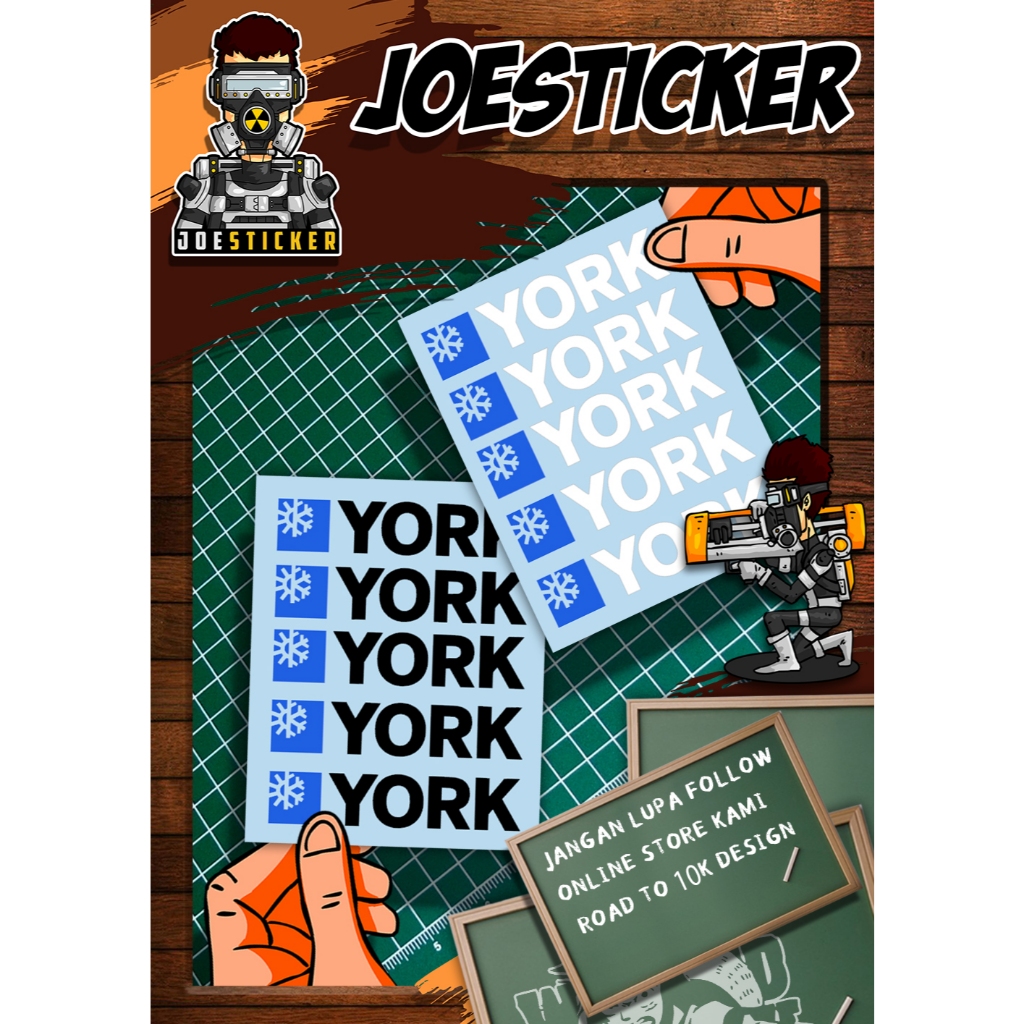 STICKER SET YORK TANPA BACKGROUND(5 PCS). ADA BEBERAPA PILIHAN SAIZ DAN ...