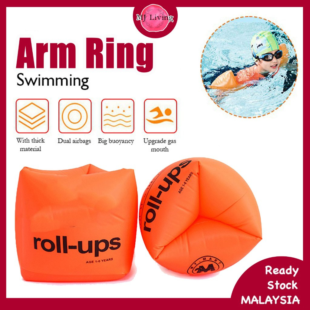 1 Pair Adult Children Inflatable Arm Swimming Ring Swim Trainer Arm ...
