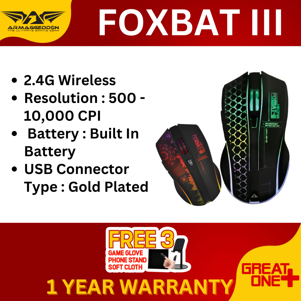 Armaggeddon Mikoyan Foxbat 3 Wireless Gaming Mouse | 10000 CPI | 7 ...