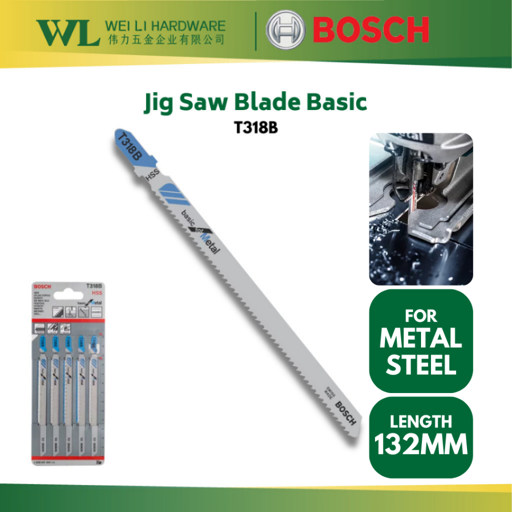 BOSCH T321BF Jig Saw Blade for Metal / Steel 2608631404 1Pcs/Pkt Mata ...