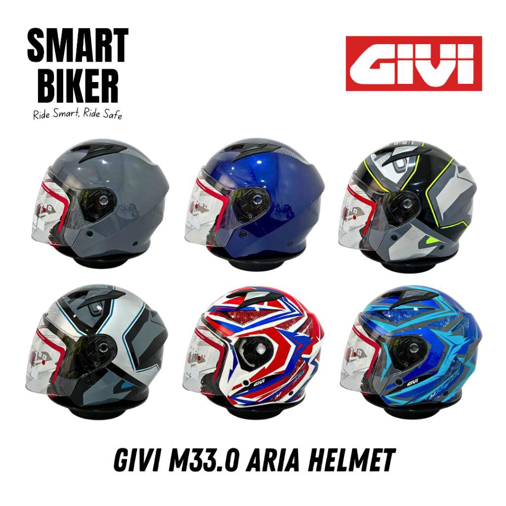 GIVI M33.0 Aria Single Visor Jet Helmet 100% Original Motorcycle SIRIM ...