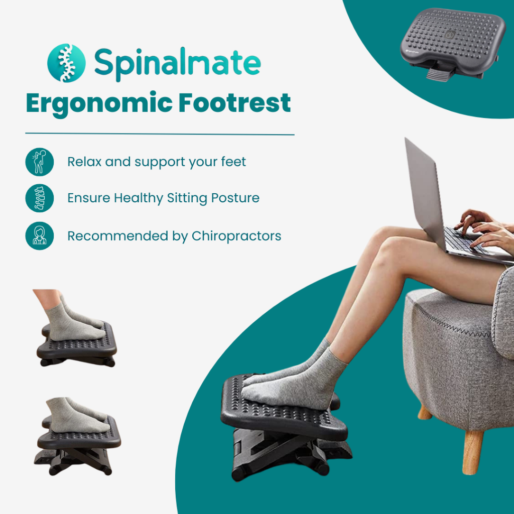 Spinalmate Ergonomic Footrest with Massage Function Leg Support ...