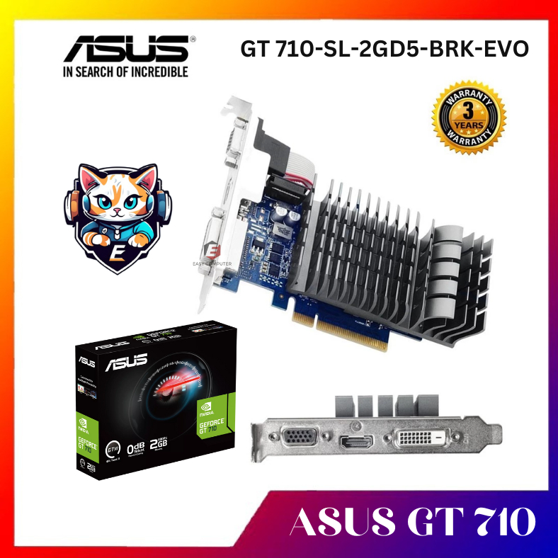 Asus GeForce GT 710 2GB GDDR5 EVO Low Profile Graphic Card (GT710-SL ...