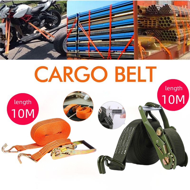 10T Buckle Tie-Down Belt Ratchet Tie Down Strap Heavy Duty Cargo Strap ...