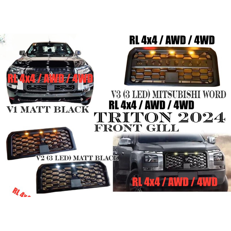 Mitsubishi triton 2019 2020 2021 2022 2023 2024 2025 front grill grille ...