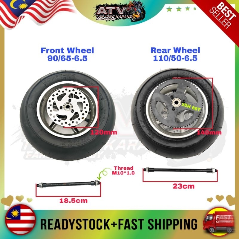 -*C.S*- 5 batang Spoke rim wheels set with tubeless tire slick for ...