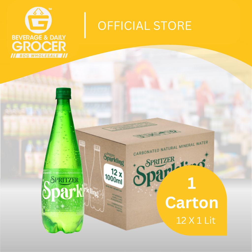 Spritzer Sparkling Natural Mineral Water 12 x 1Lit | Shopee Malaysia