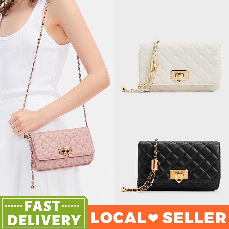 2024 NEW ARRIVAL CNK Quilted Cressida Push-Lock Clutch Chain Sling ...