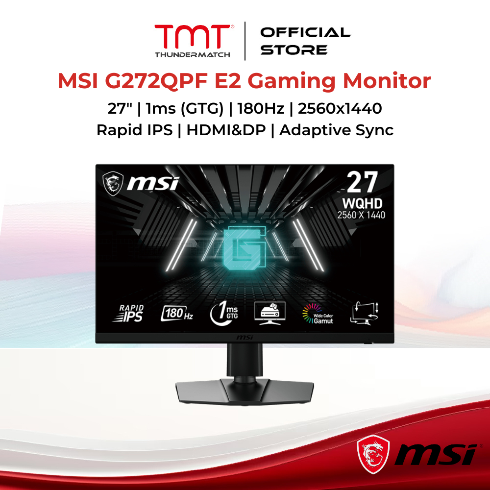 MSI G272QPF E2 Gaming Monitor | 27" | 1ms (GTG) | 180Hz | 2560x1440 ...