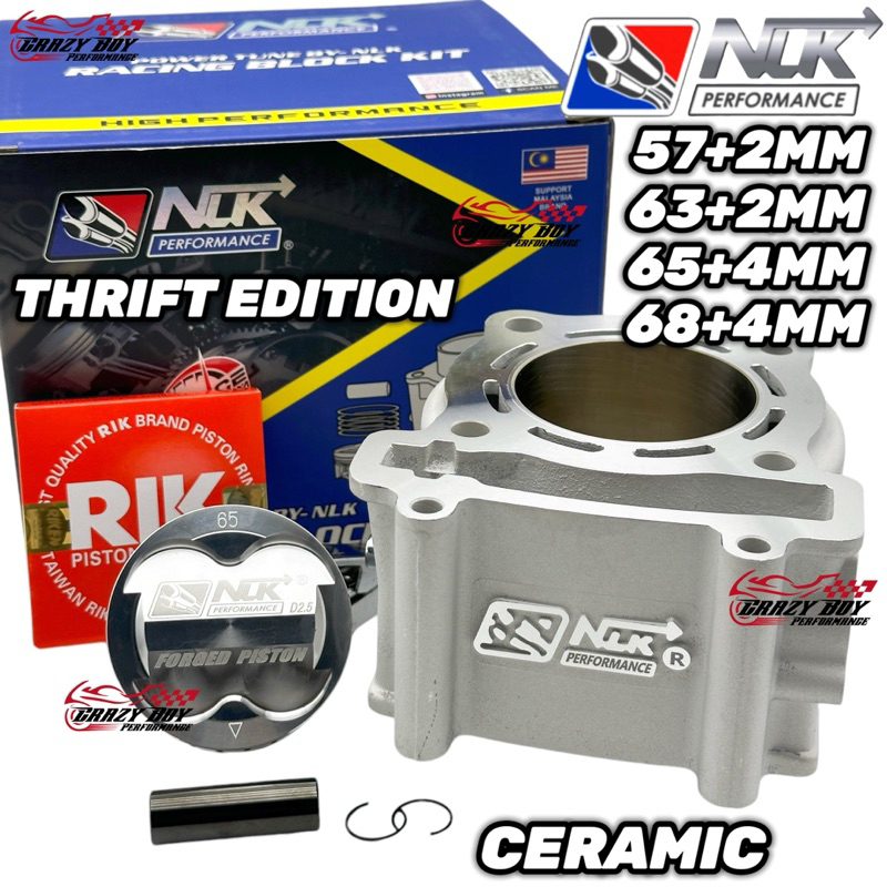 NLK PERFORMANCE CERAMIC BLOCK【THRIFT EDITION】Y15ZR LC135 57MM 63MM 65MM 68MM SLEEVE+2MM +4MM ...