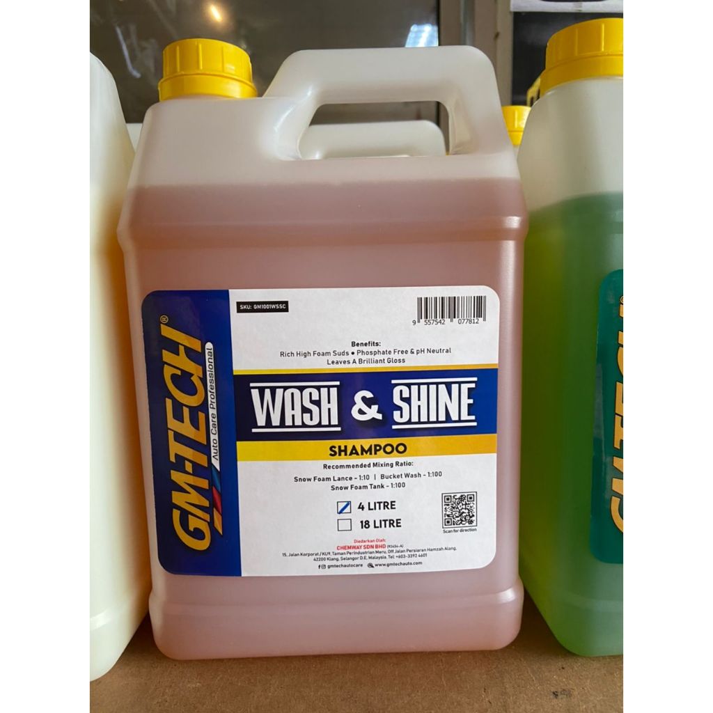 GM-TECH WASH & SHINE SHAMPOO 4L | Shopee Malaysia
