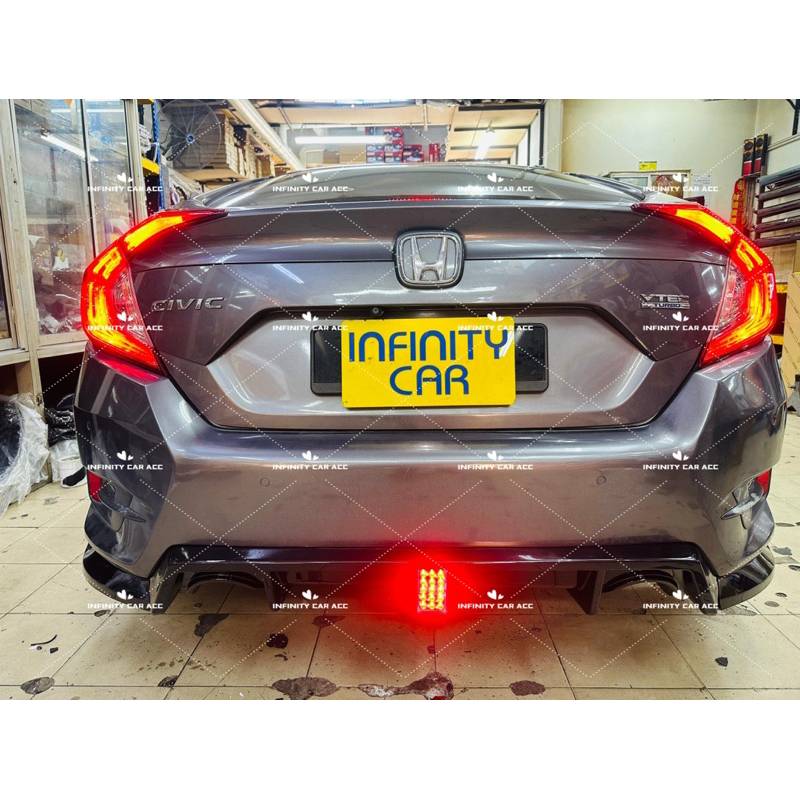 Honda Civic Fc 2016-2020 Rear Diffuser Lip 3 Pcs With Brake Light Pp ...