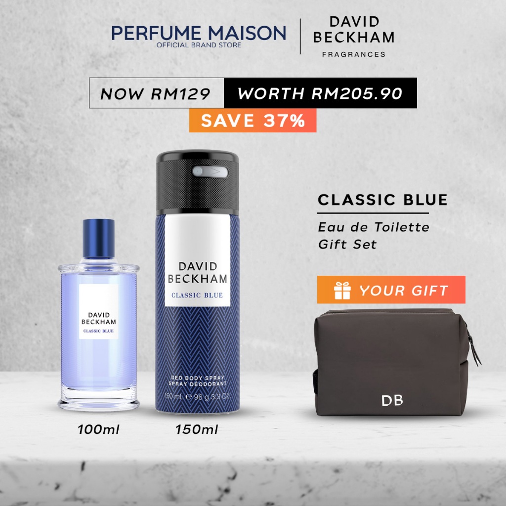 David Beckham Classic Blue EDT Gift Set (Aromatic Perfume 100ml ...