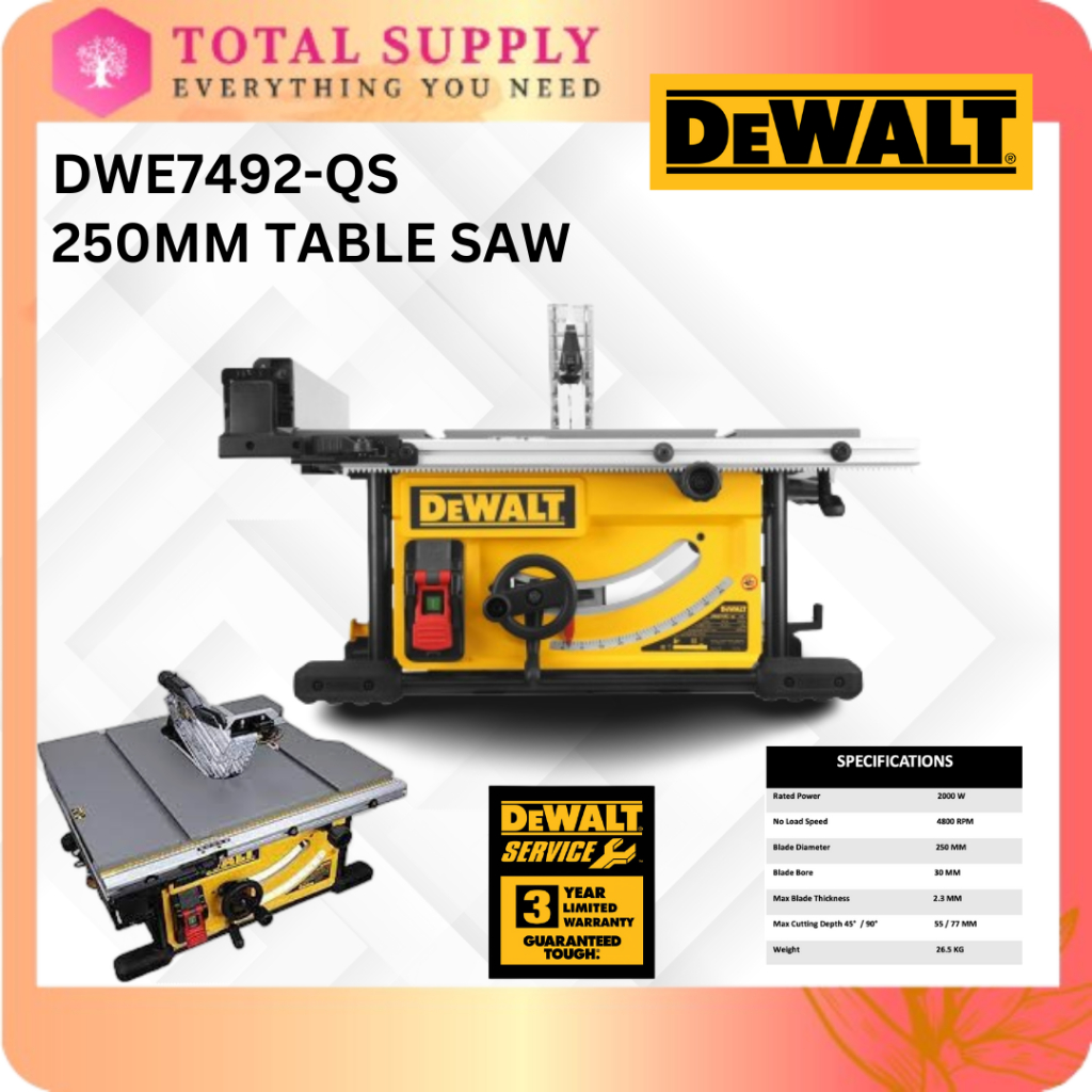 DEWALT DWE7492 1800W 10" 254mm Table Saw | Shopee Malaysia