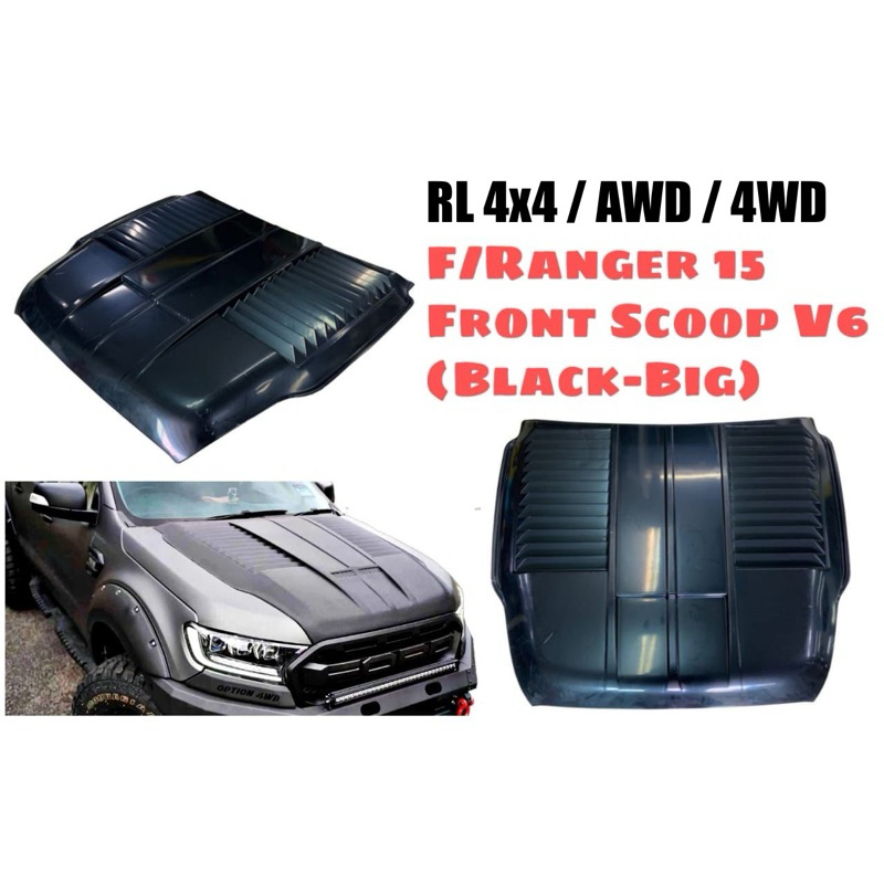 Ford ranger t6 t7 t8 front bonnet scoop scope hood cover bonet bodykit ...