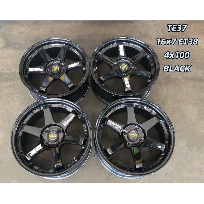 USED RIM TE37 16 INCH FOR MYVI ALZA SAGA BLM WIRA VIOS CITY JAZZ ...