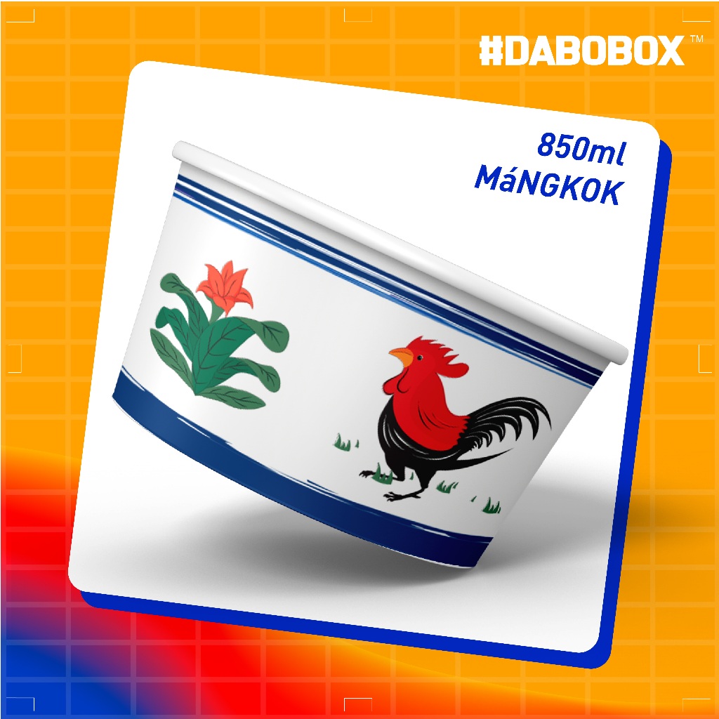 DABOBOX MáNGKOK Lite - ROOSTER DESIGN (50pcs) - 850ML - NO LID - Paper ...