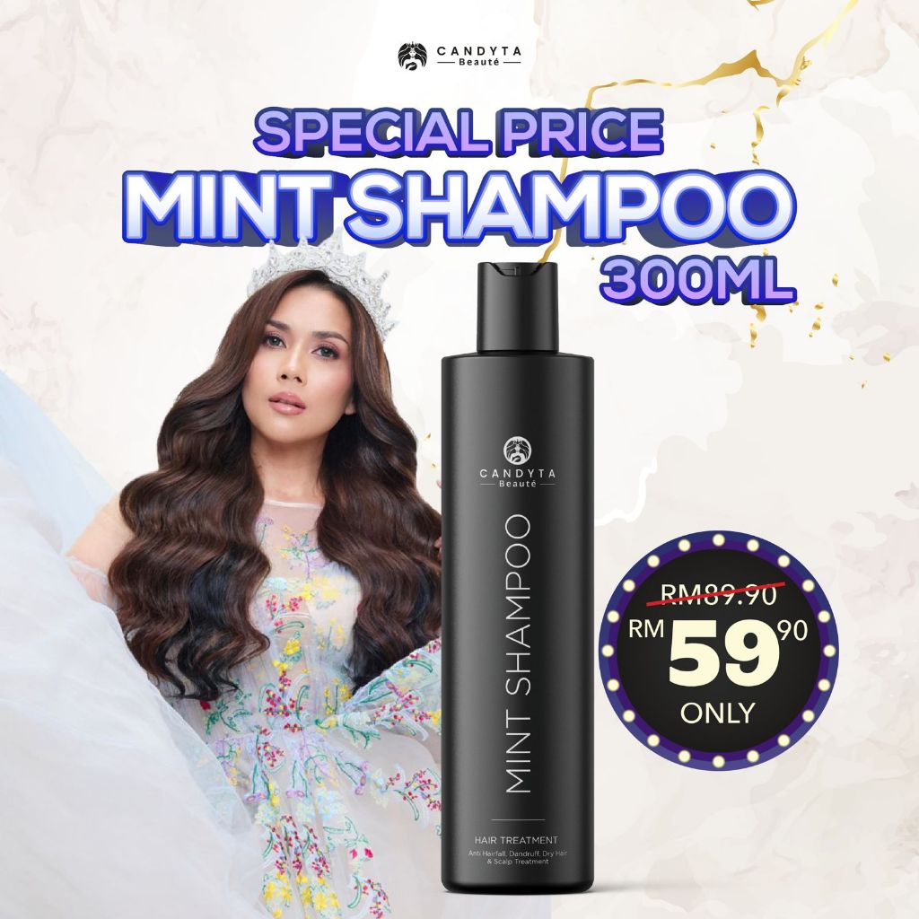 CANDYTAHQ [ MINT SHAMPOO 300ML ] Hair Growth Anti Gugur Rambut Lebat ...