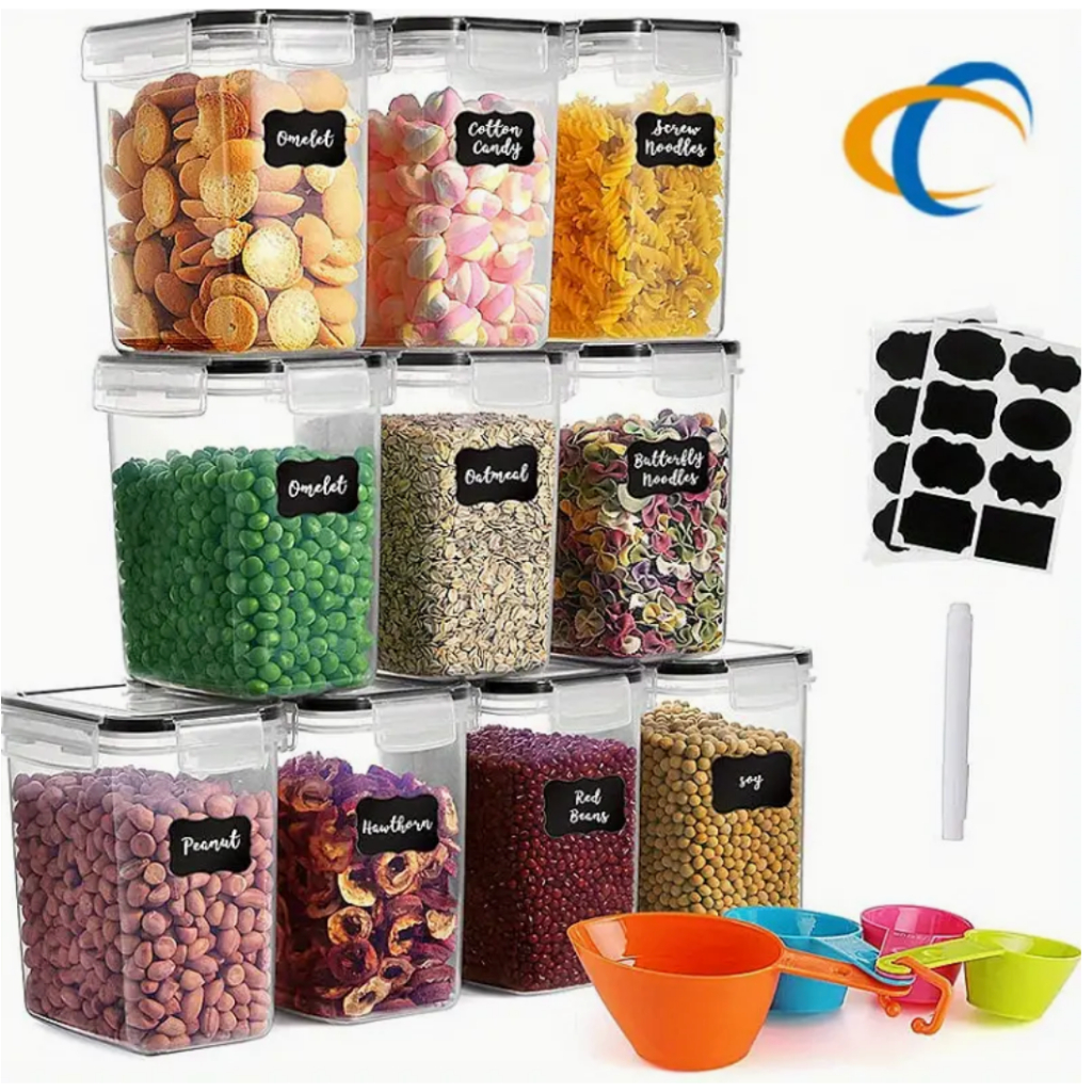 TopMart Basic Tank - Plastic Food Storage Canisters with Flip Top Lids ...