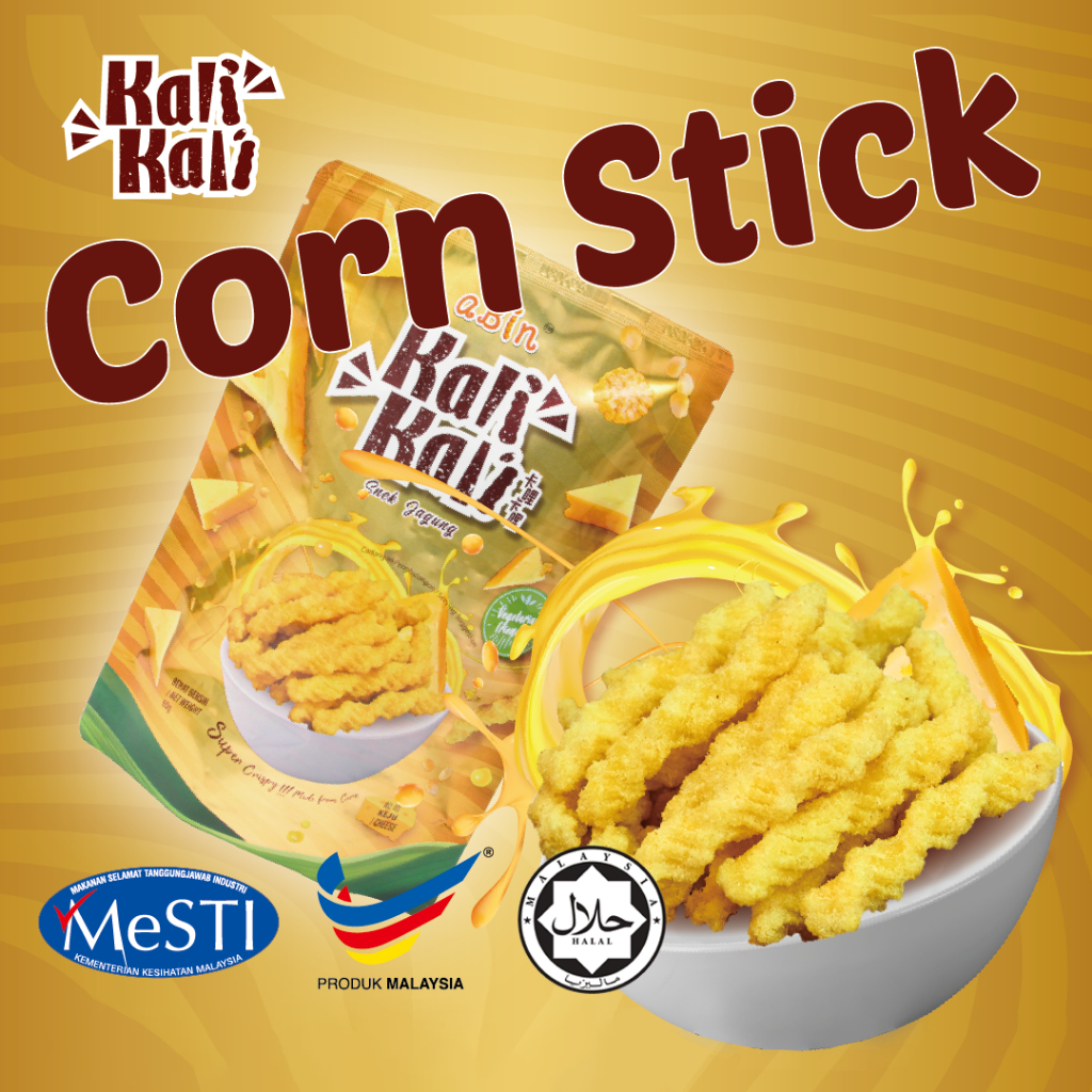 HALAL Snack Food Keropok Abin Kali Kali Corn Stick - Cheese Flavor (60g ...