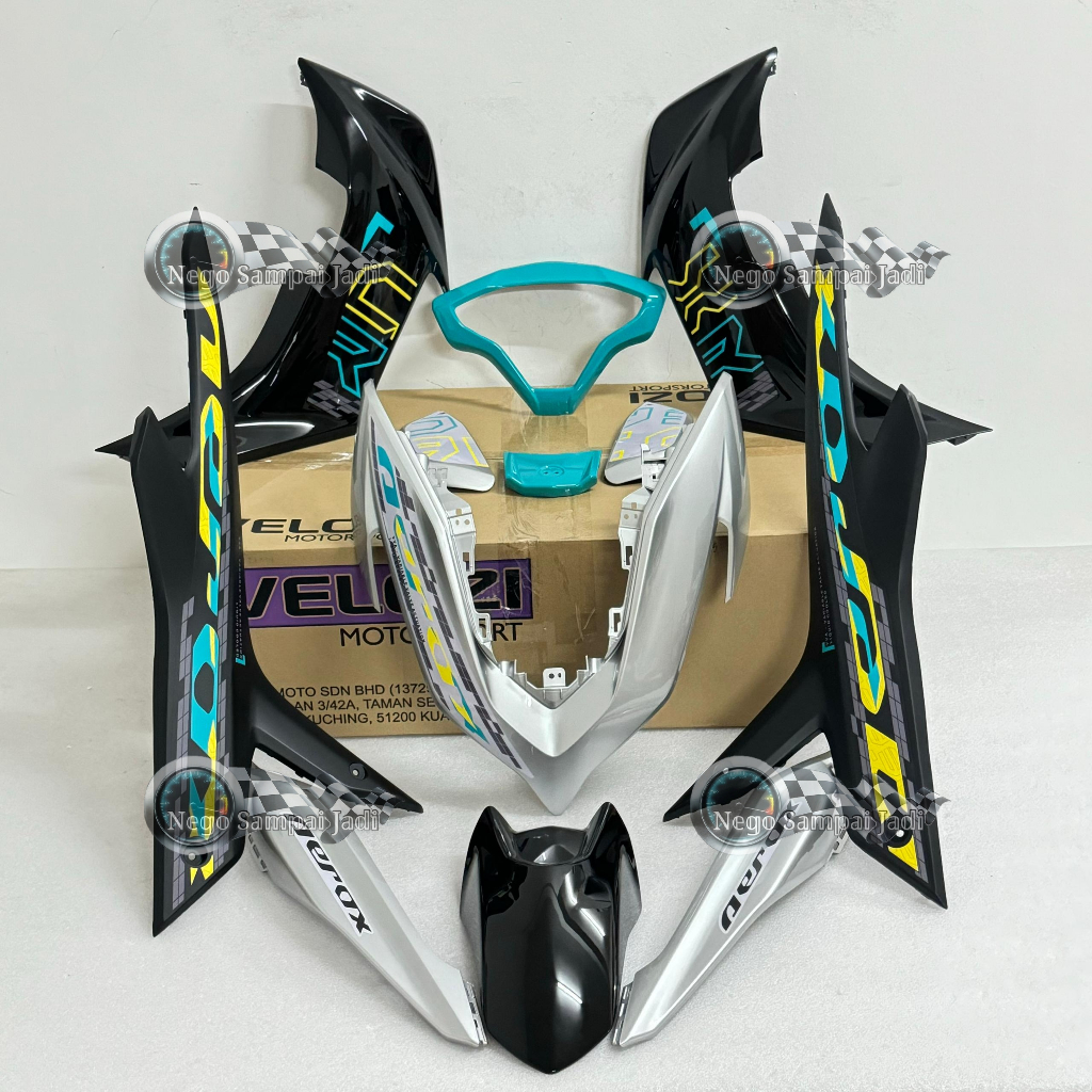 VELOZI BODY COVER SET AEROX SC6 MS1 BLACK NVX V2 | Shopee Malaysia