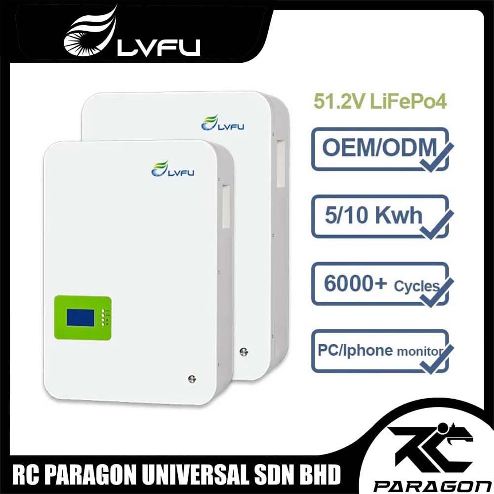 LVFU 51.2V 100Ah 200Ah Wall Mounted LiFePO4 Offgrid Battery Home Backup Support Server | Shopee ...