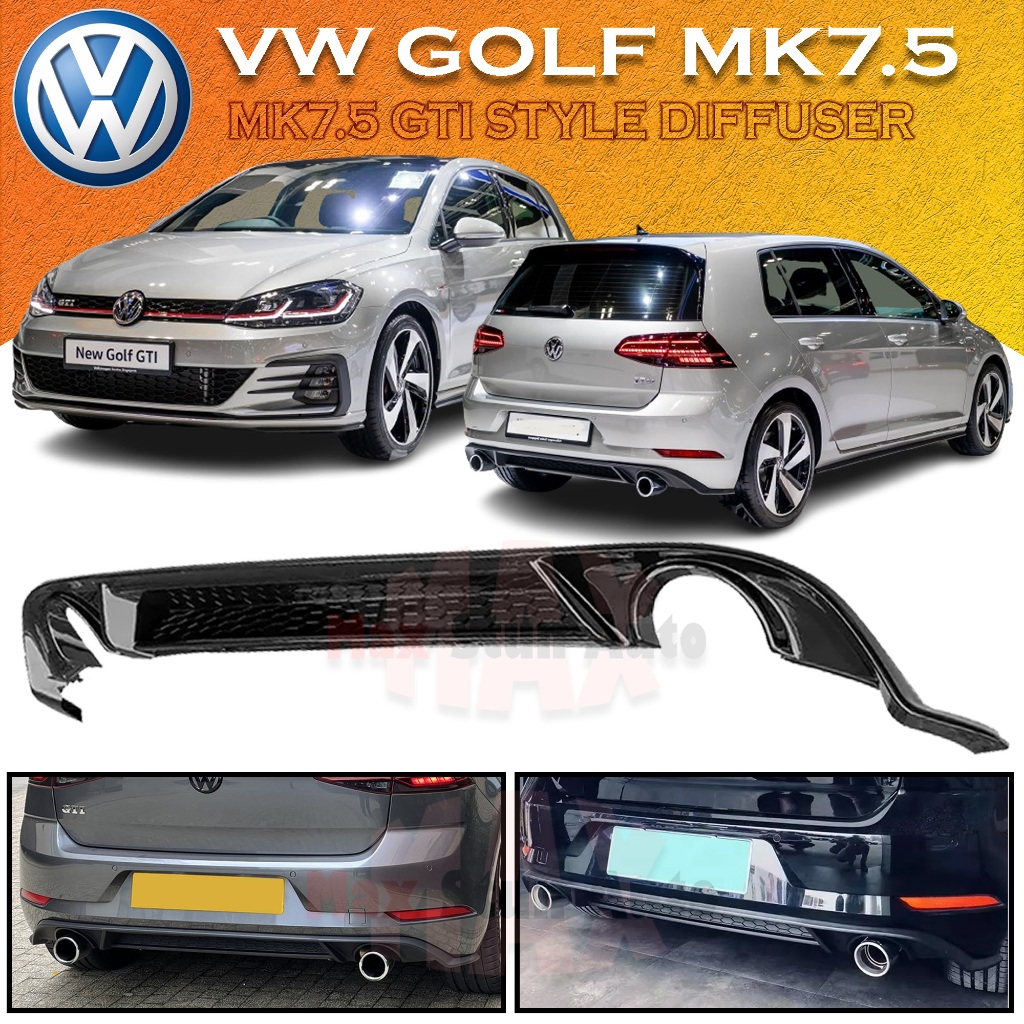 VOLKSWAGEN GOLF MK7.5 GTI REAR DIFFUSER GOLF R GOLF R LINE R-LINE RLINE ...