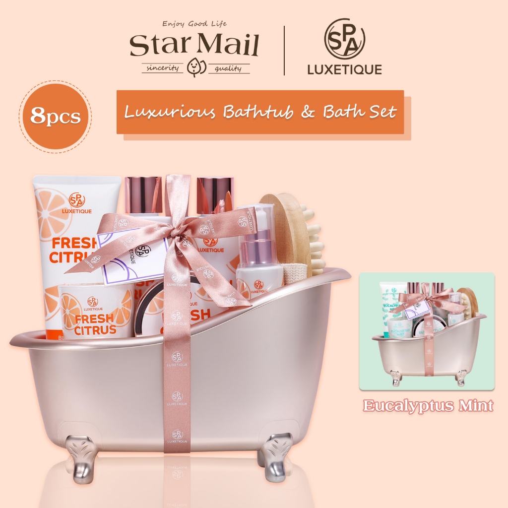 Spa Bath Spa Bathtub Gift Set Deluxe Self-Care Set Citrus, Mint in two ...