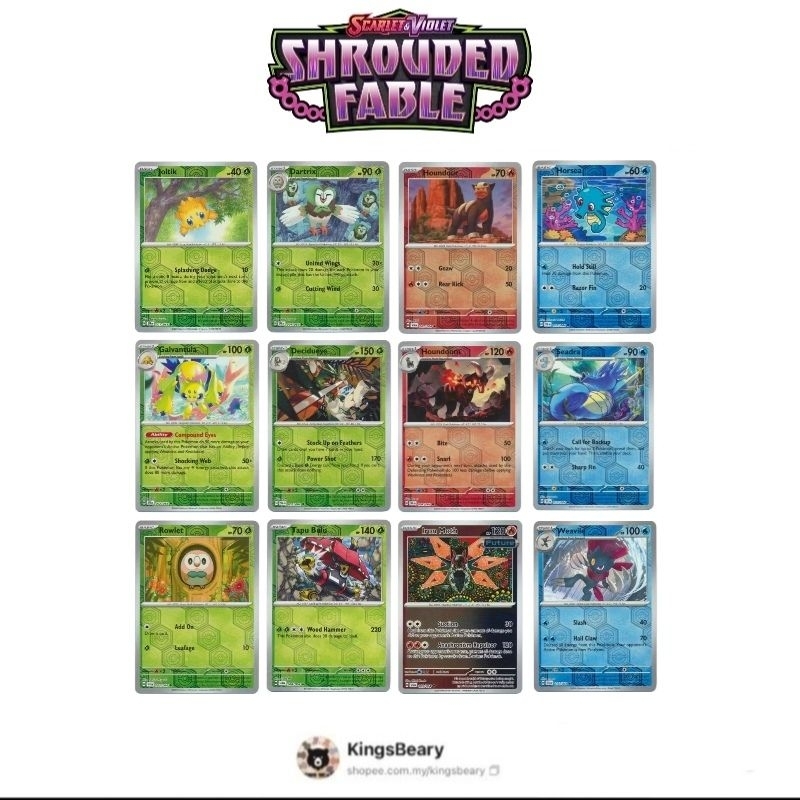 Shrouded Fable | Grass Fire Water type Pokemon Common / Uncommon Card ...