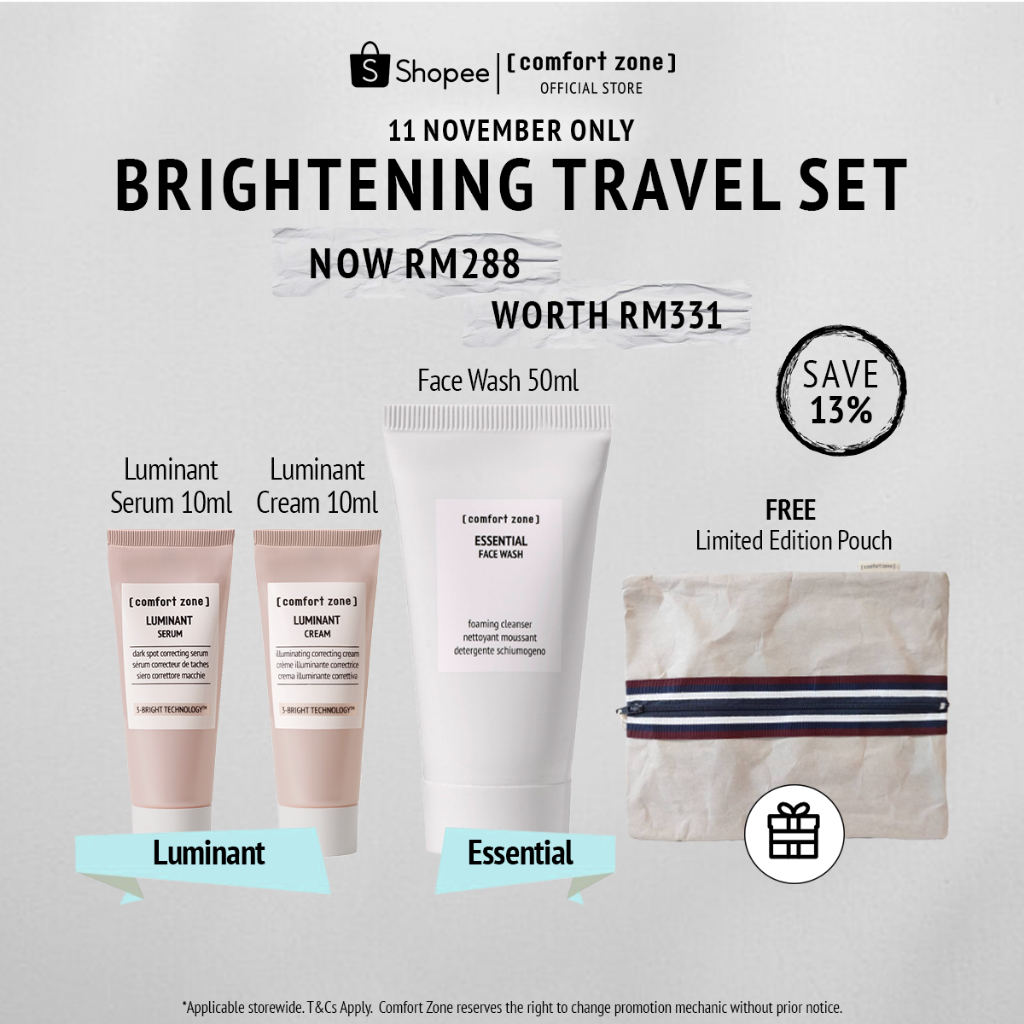 [11.11 PreSale] Comfort Zone Brightening Travel Set RM288 [Worth RM331] | Shopee Malaysia