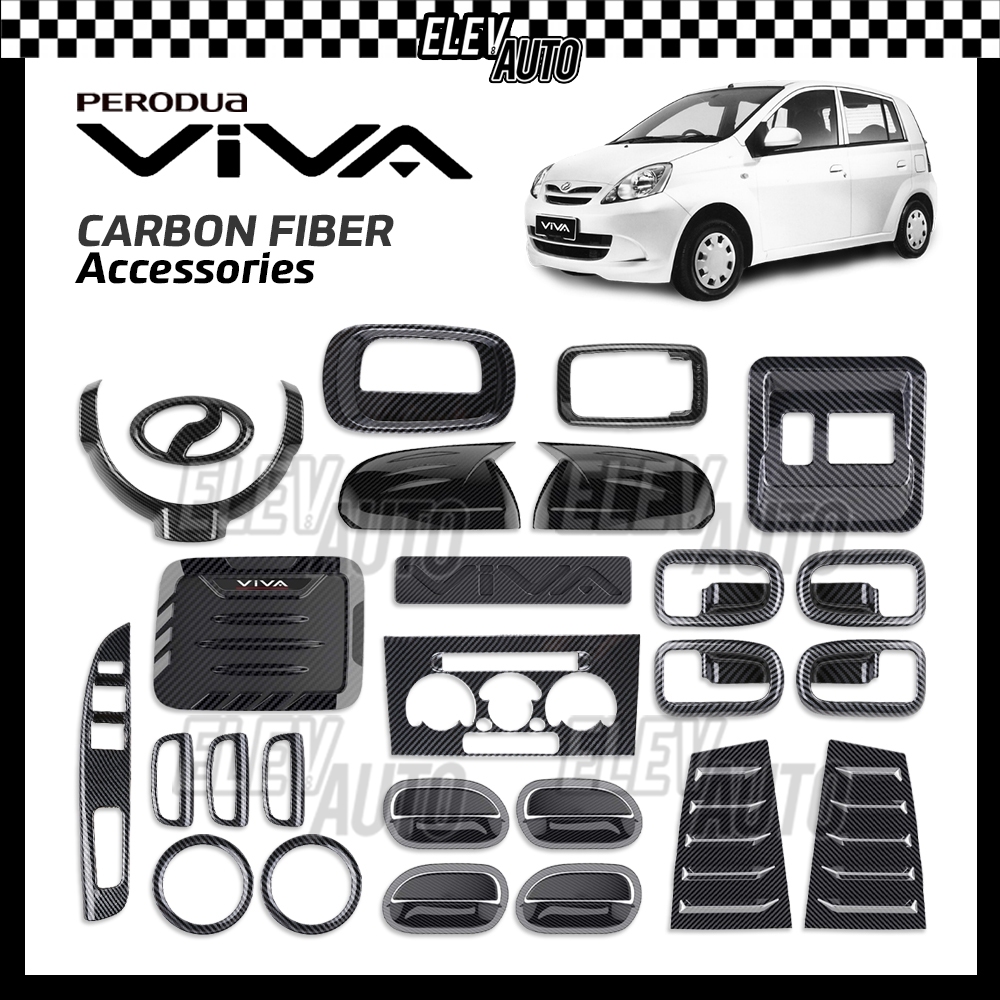 Perodua Viva CARBON FIBER Interior Exterior Accessories Steering Wheel ...