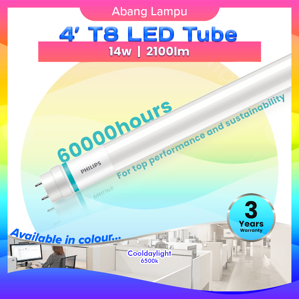 Philips 14W MASTER LED TUBE 6500k / Mentol Panjang LED 4 kaki | Shopee ...