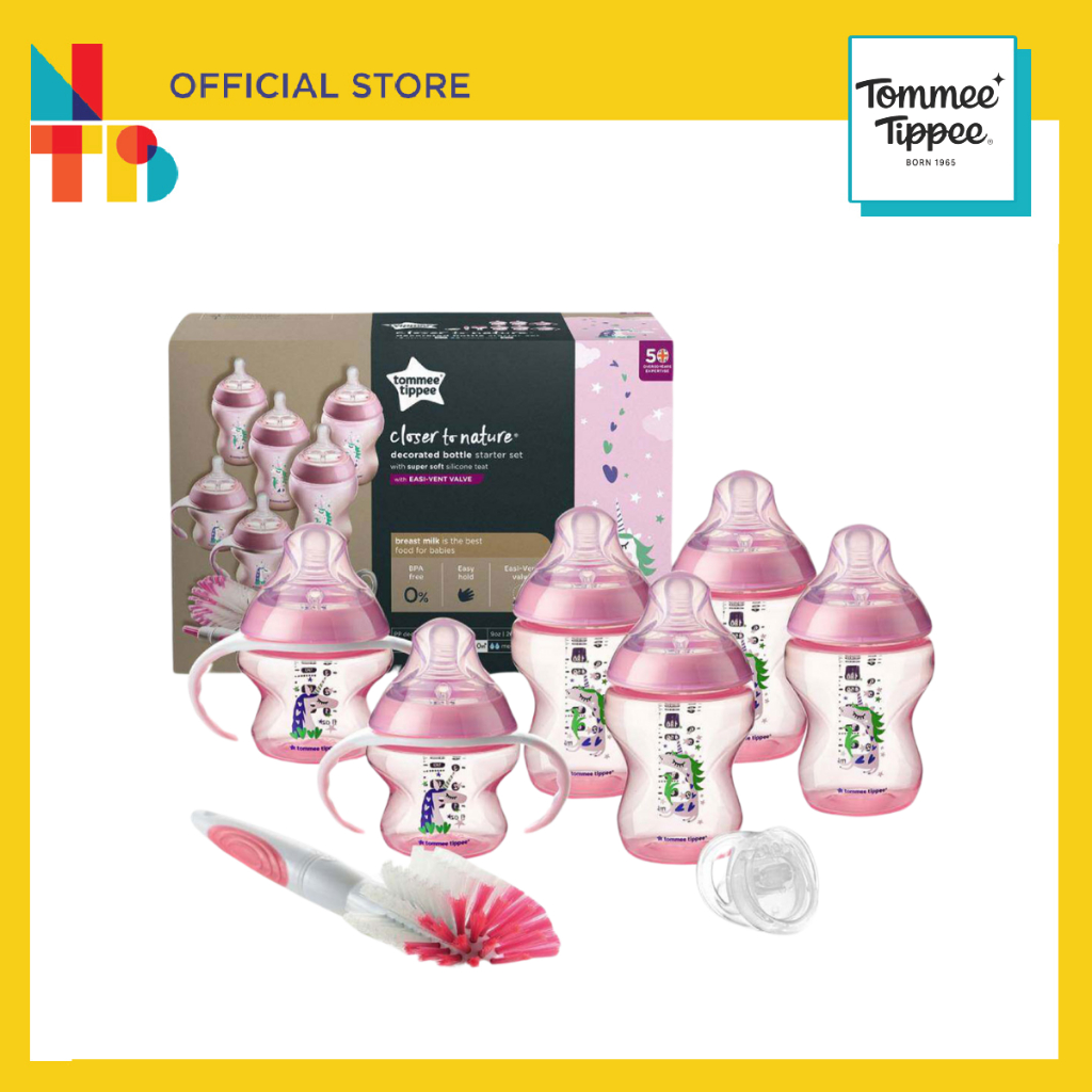 Tommee Tippee Closer To Nature Decorated Bottle Newborn Starter Kit ...