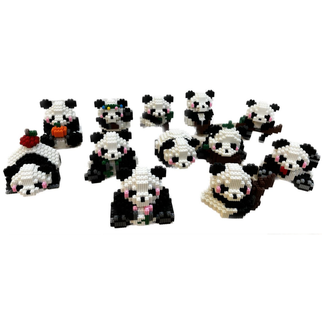 Cute Panda Lego 可爱熊猫积木 Panda Block|Creative DIY Panda Lego 花花熊猫 ...