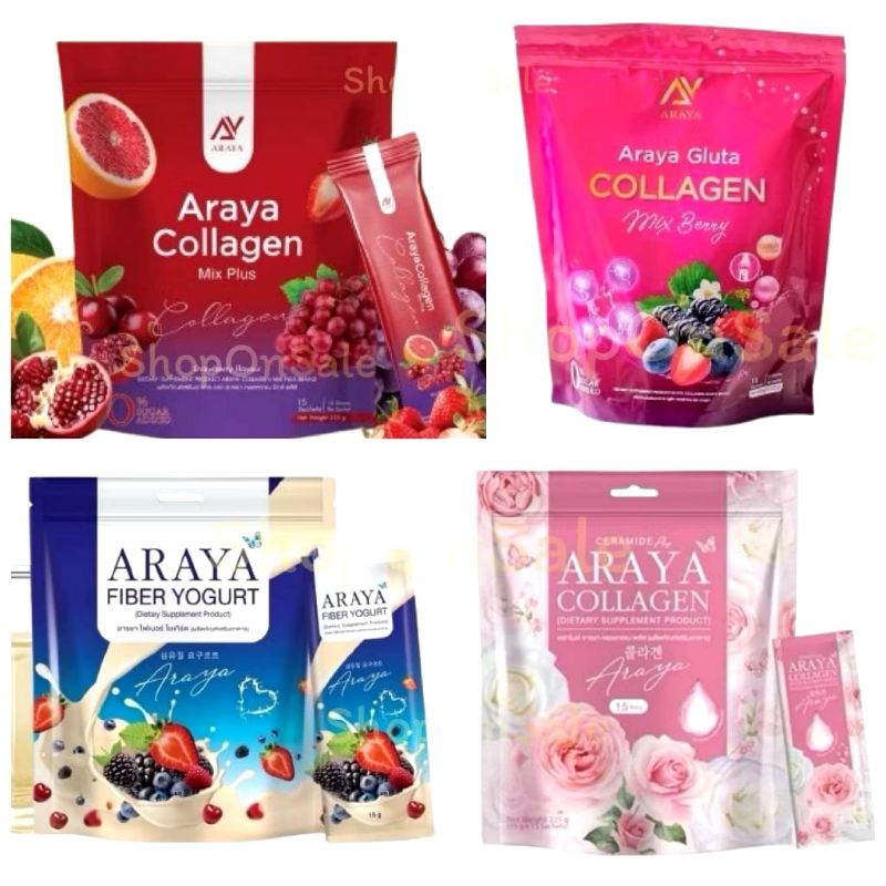 ARAYA COLLAGEN MIX PLUS+ARAYA CERAMIDE+ARAYA GLUTA 15sechet | Shopee Malaysia