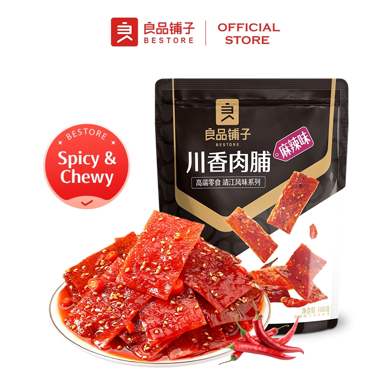 【良品铺子】川香肉脯(麻辣味)100g Bestore Spicy Dried Meat Snack - Bakkwa (100g ...