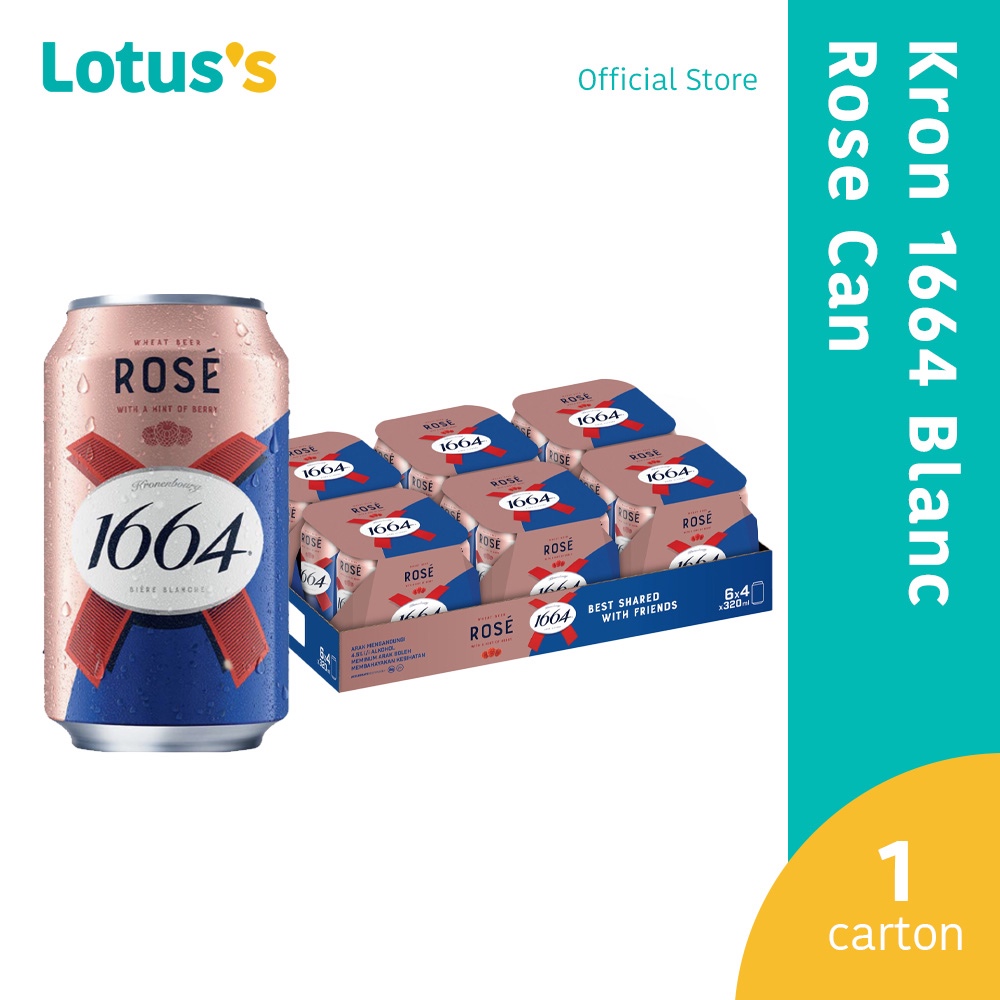Kron 1664 Blanc Rose Can 320ml x 4 ( 24 Cans 1 Carton) | Shopee Malaysia