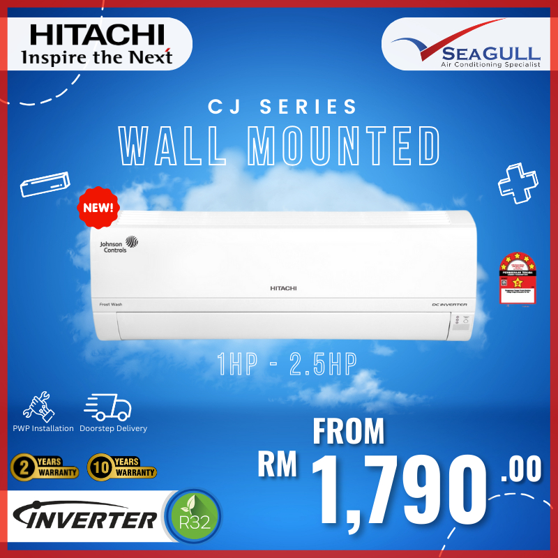 [JAPAN BRAND] Hitachi Johnson Controls Wall Mounted Inverter CJ Series ...