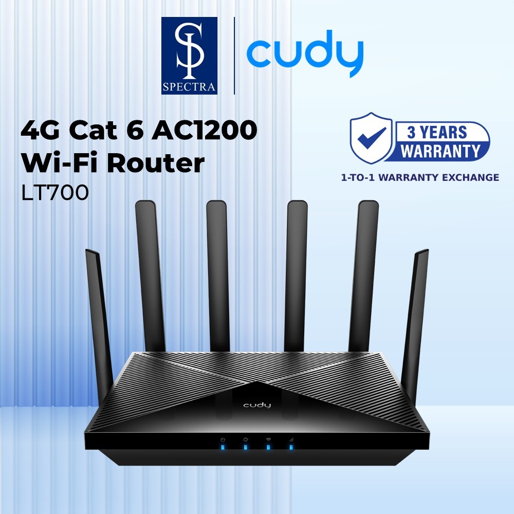 Cudy 4G Cat 6 AC1200 Dual Band Wi-Fi Router LT700 with two Nano SIM ...