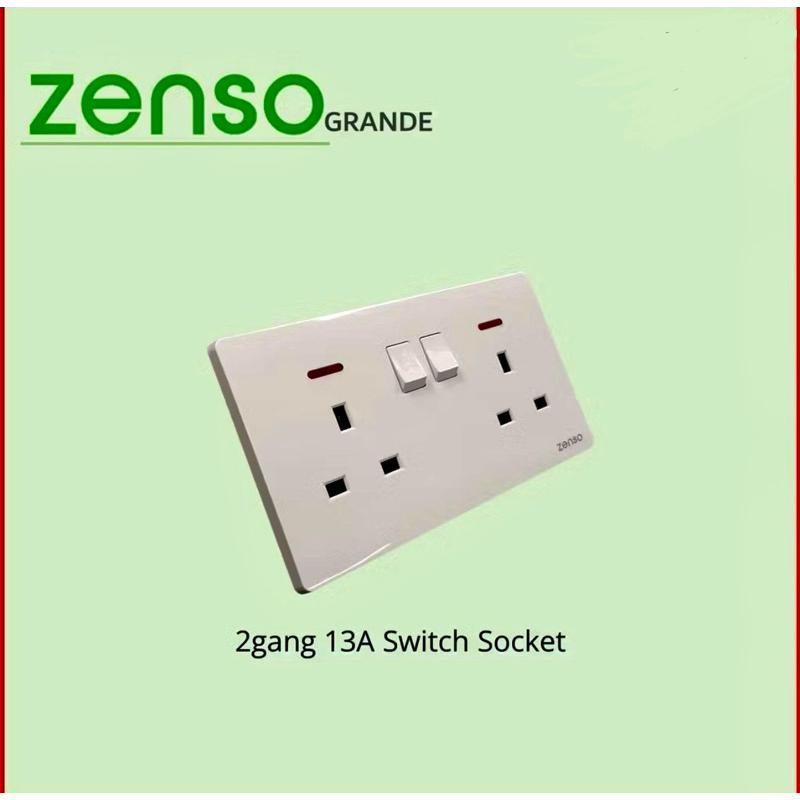 (SIRIM) Zenso Power Switch (13A 2 gang) | Shopee Malaysia