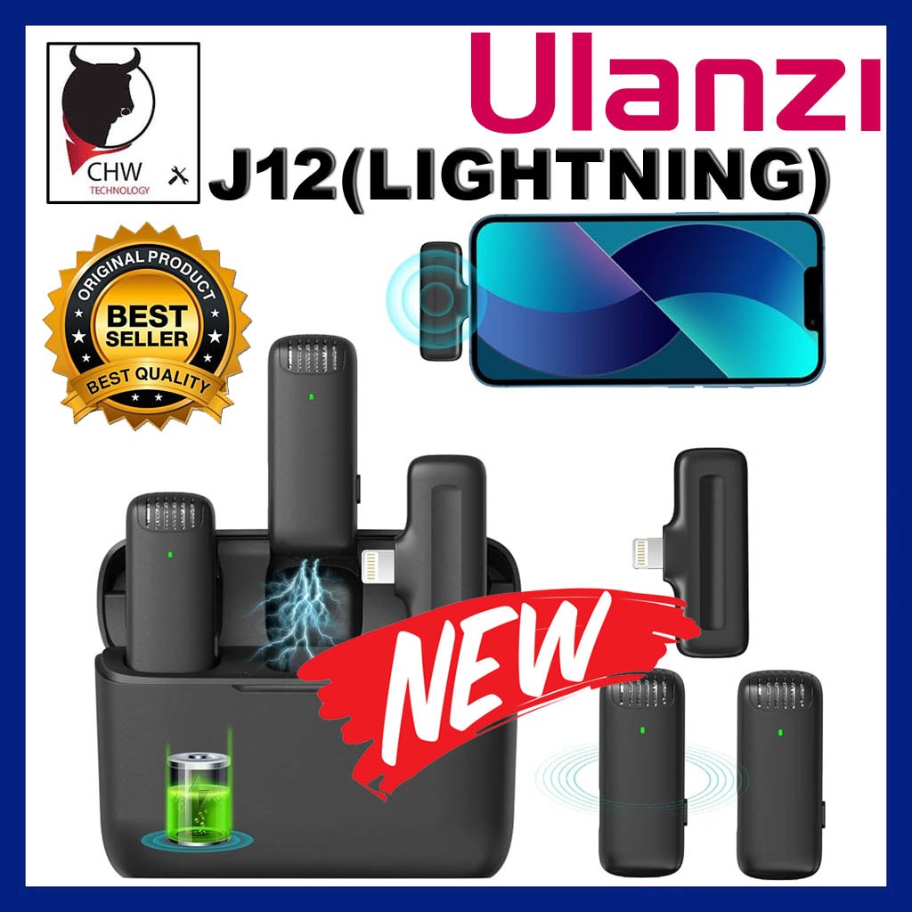 ULANZI J12 WIRELESS LAVALIER MICROPHONE SYSTEM (LIGHTNING) 2885 ...